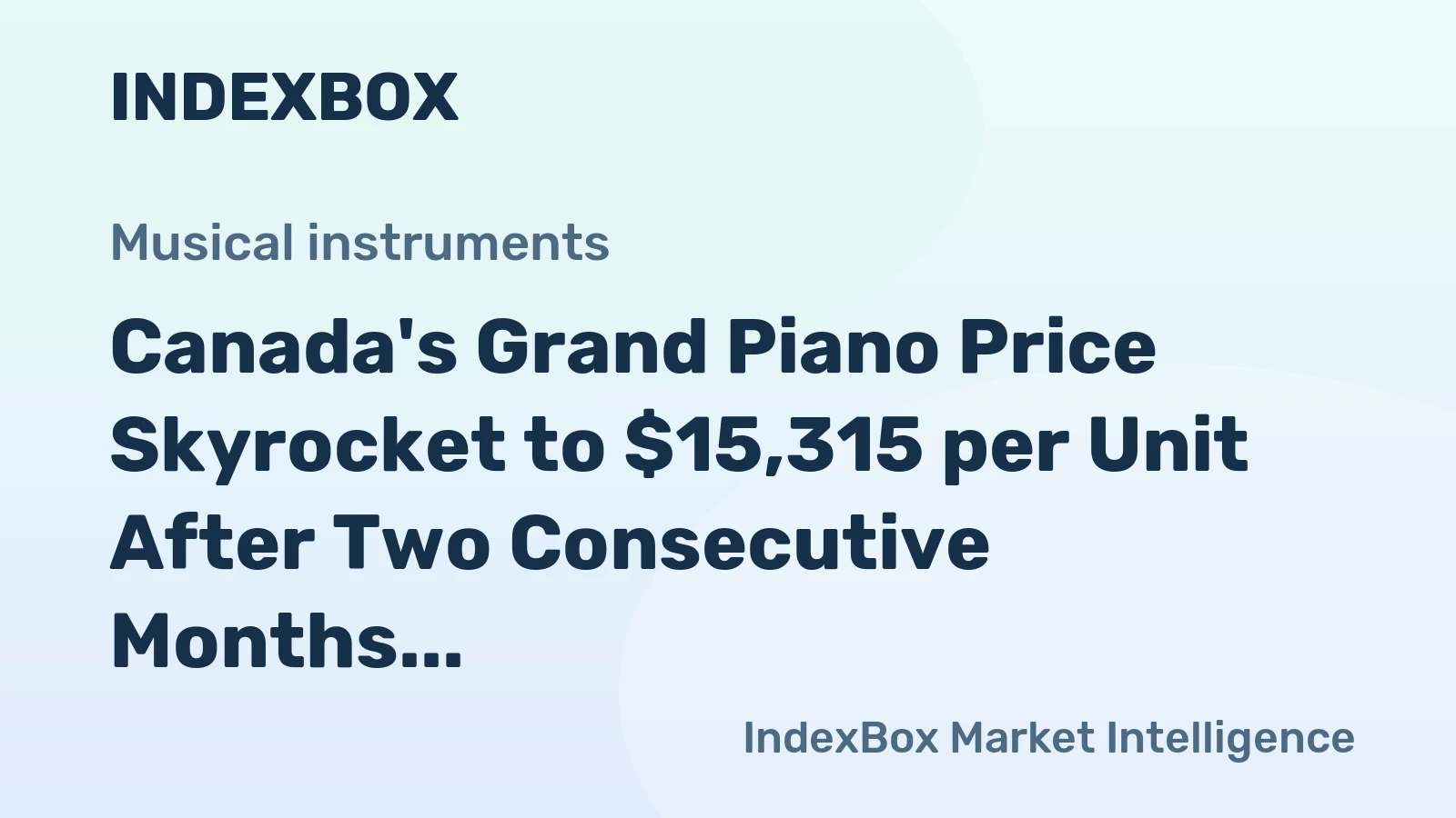 Canada's Grand Piano Price Skyrocket to $15,315 per Unit After Two Consecutive Months of Growth