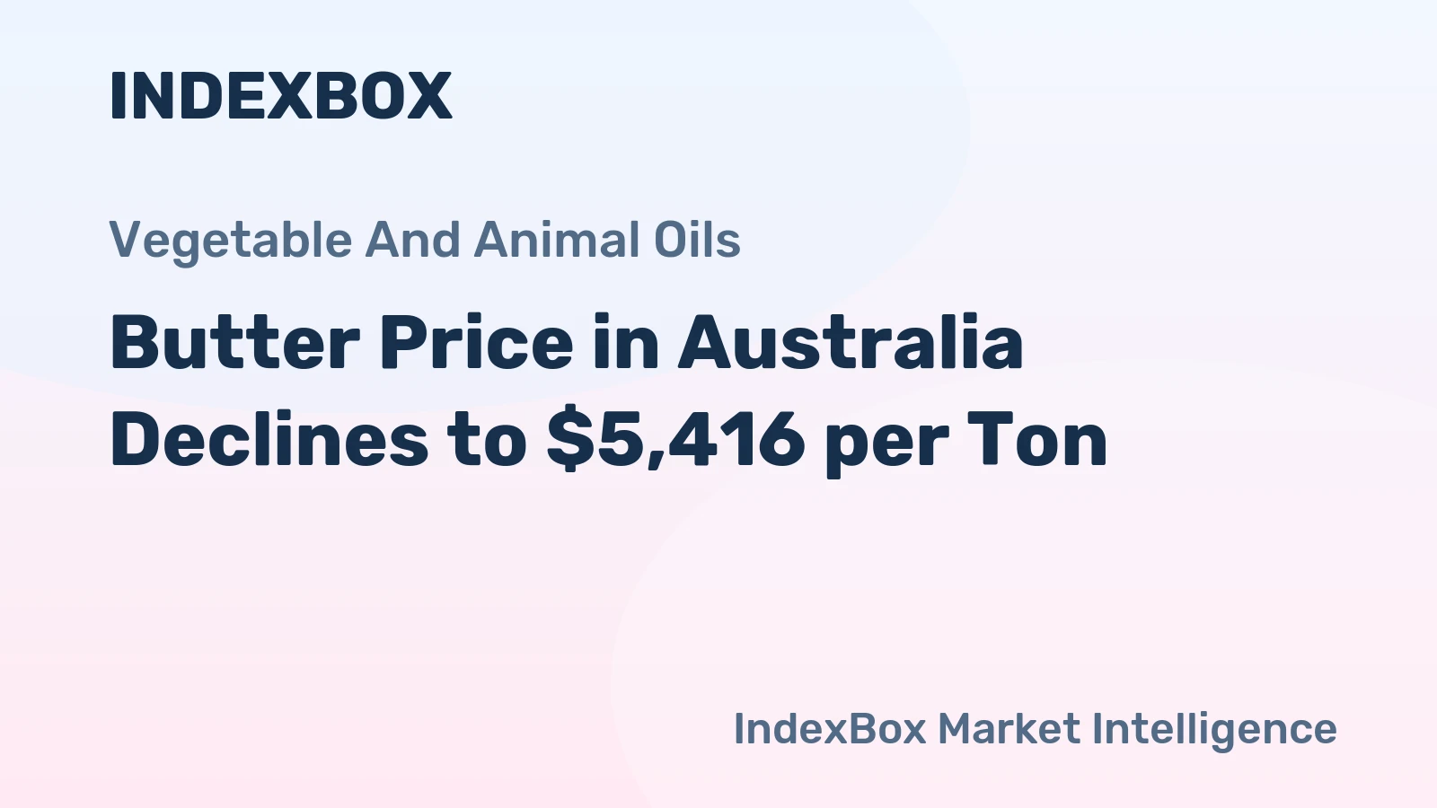 Butter Price in Australia Declines to $5,416 per Ton
