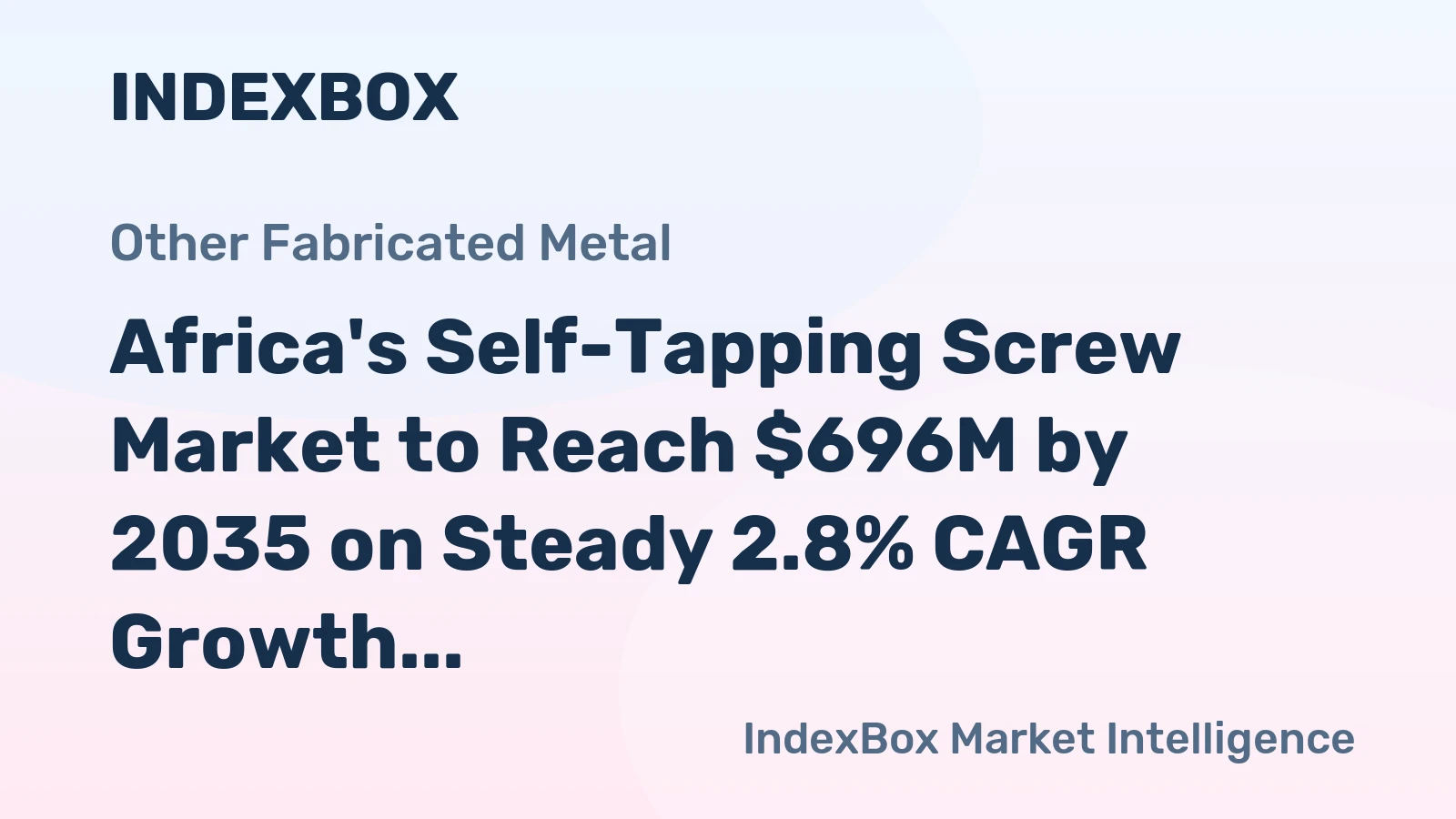Africa's Self-Tapping Screw Market to Reach $696M by 2035 on Steady 2.8% CAGR Growth
