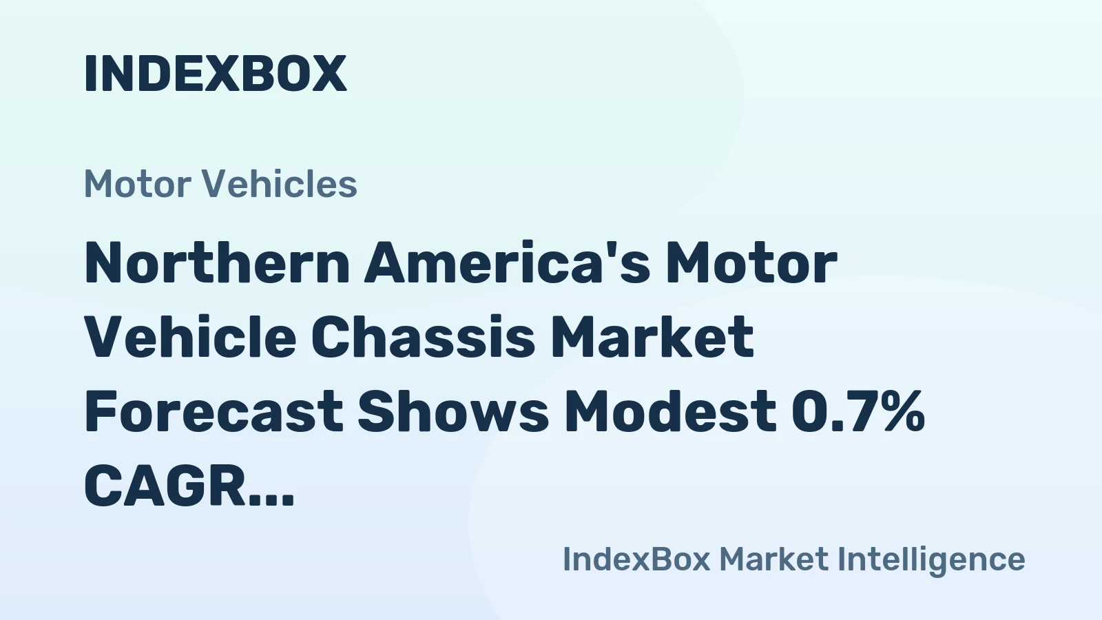 Northern America's Motor Vehicle Chassis Market Forecast Shows Modest 0.7% CAGR Growth Through 2035