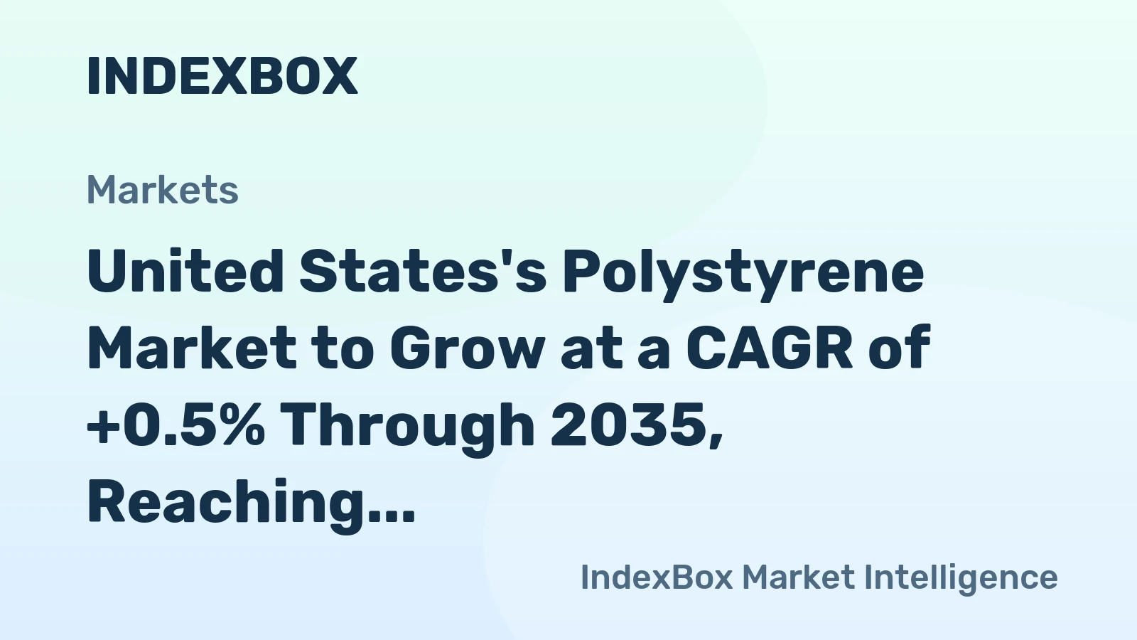 United States's Polystyrene Market to Grow at a CAGR of +0.5% Through 2035, Reaching $3.1B in Value