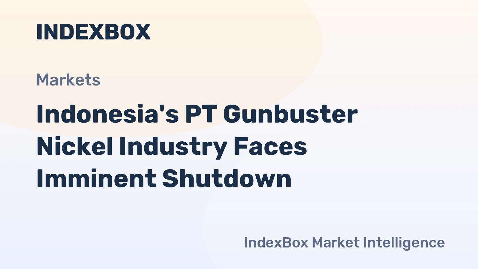 Indonesia's PT Gunbuster Nickel Industry Faces Imminent Shutdown