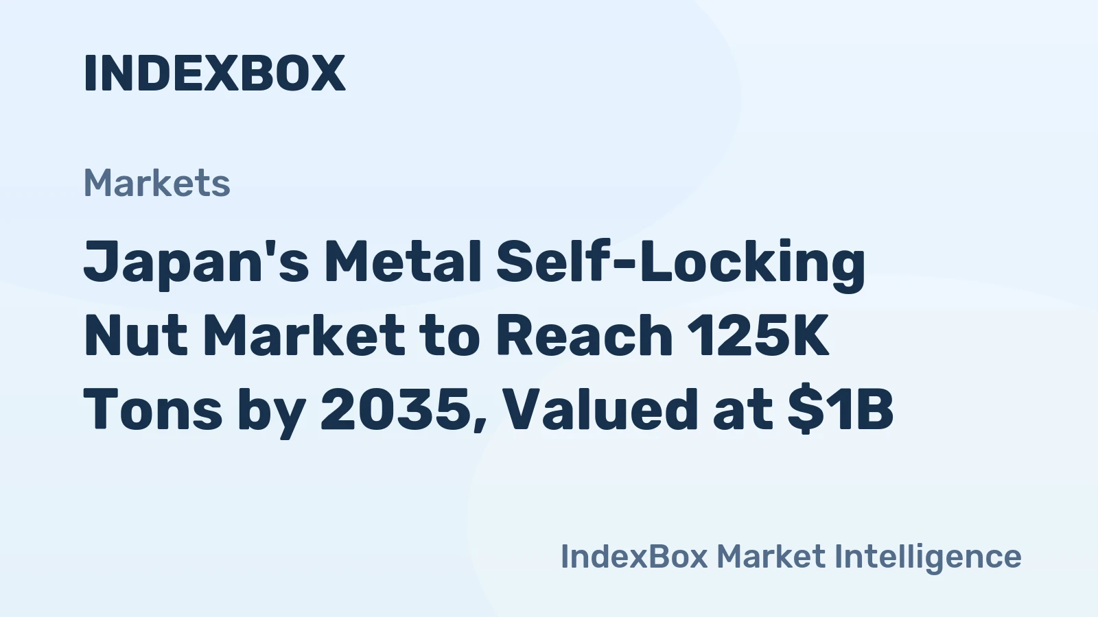 Japan's Metal Self-Locking Nut Market to Reach 125K Tons by 2035, Valued at $1B