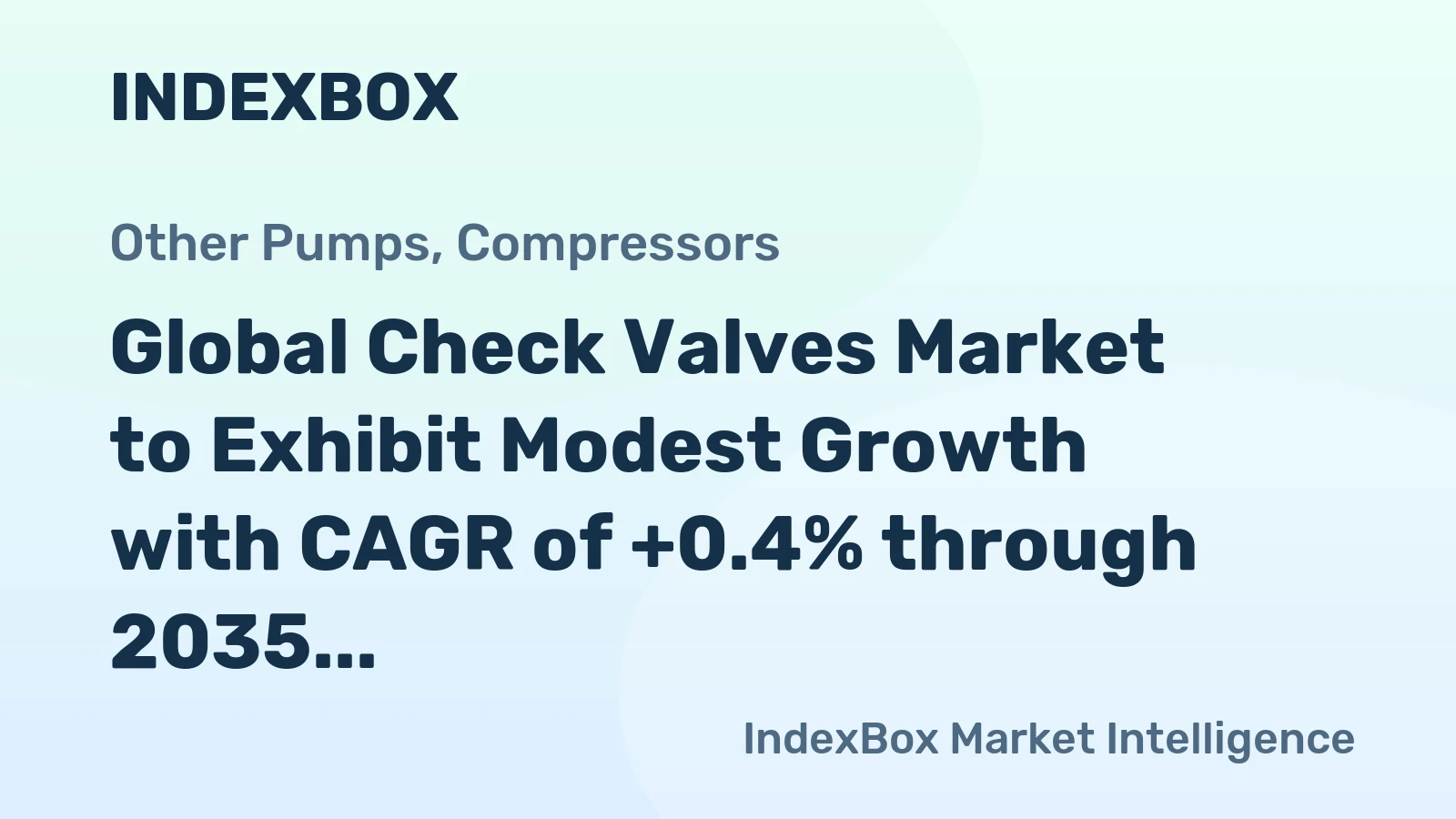 Global Check Valves Market to Exhibit Modest Growth with CAGR of +0.4% through 2035