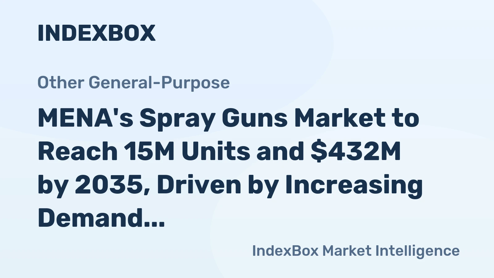MENA's Spray Guns Market to Reach 15M Units and $432M by 2035, Driven by Increasing Demand