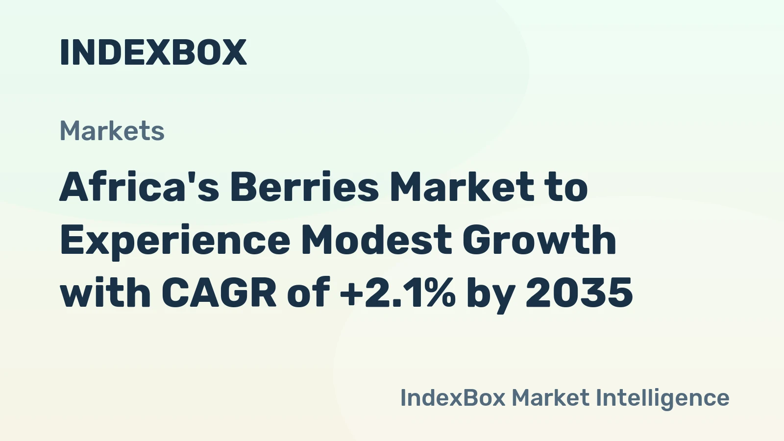 Africa's Berries Market to Experience Modest Growth with CAGR of +2.1% by 2035