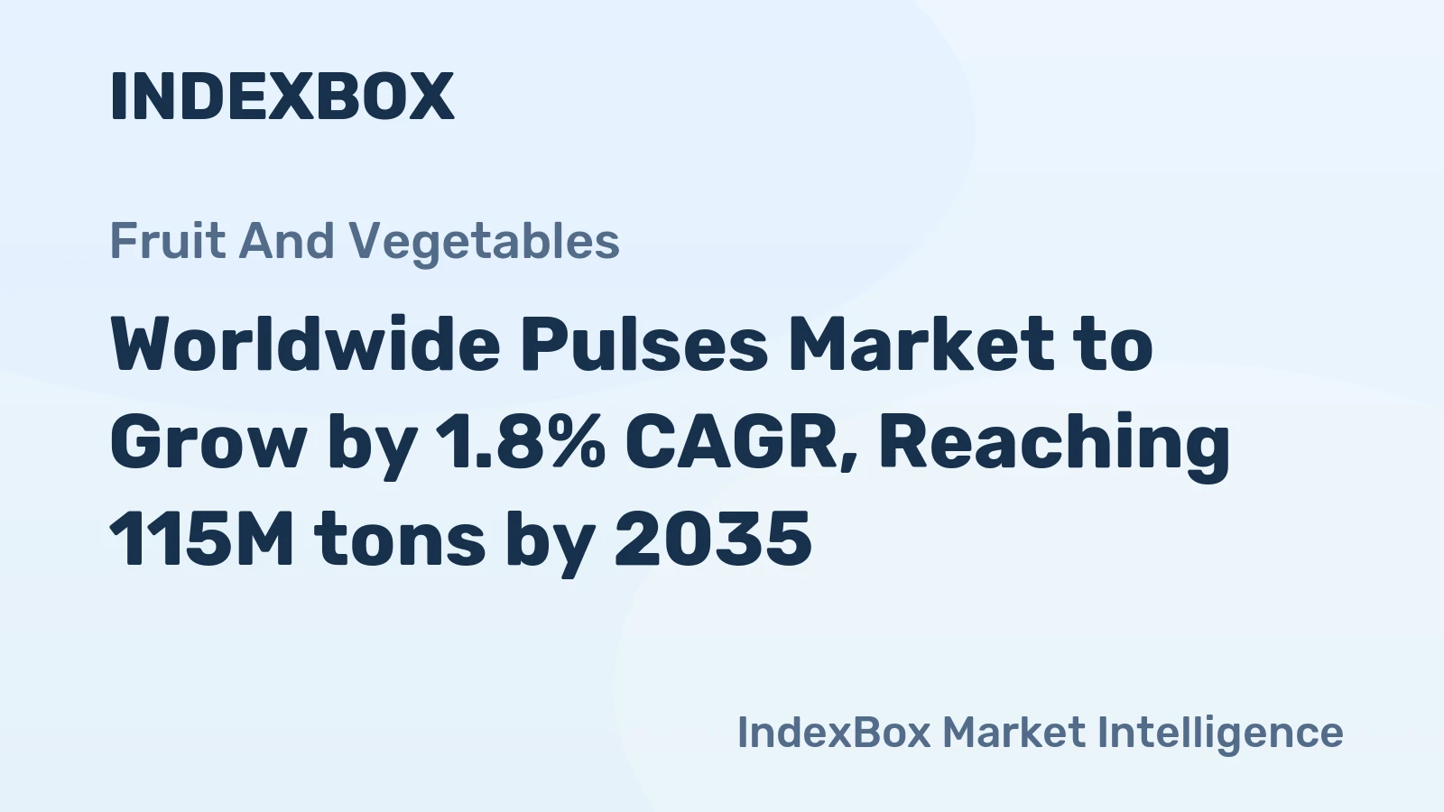Worldwide Pulses Market to Grow by 1.8% CAGR, Reaching 115M tons by 2035