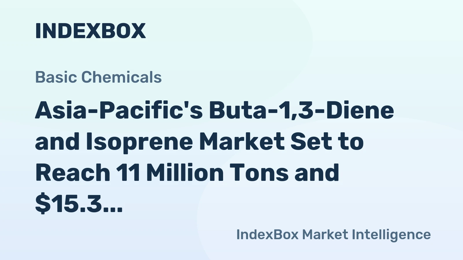 Asia-Pacific's Buta-1,3-Diene and Isoprene Market Set to Reach 11 Million Tons and $15.3 Billion