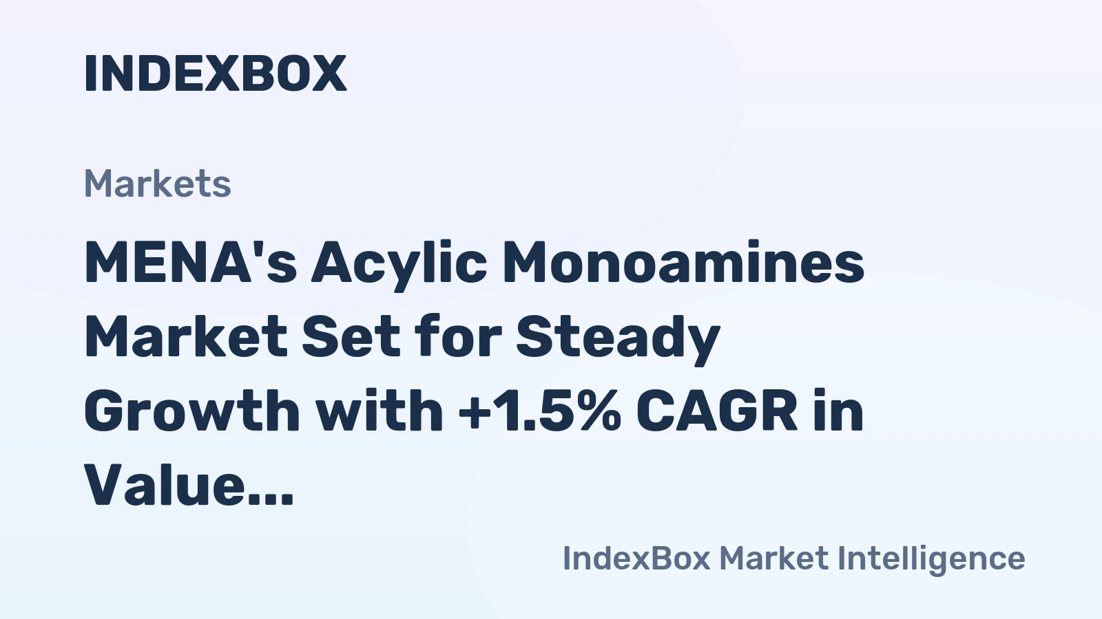 MENA's Acylic Monoamines Market Set for Steady Growth with +1.5% CAGR in Value