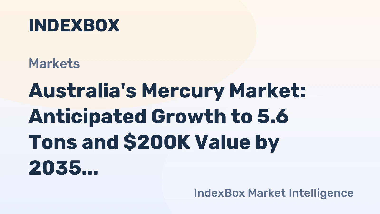 Australia's Mercury Market: Anticipated Growth to 5.6 Tons and $200K Value by 2035