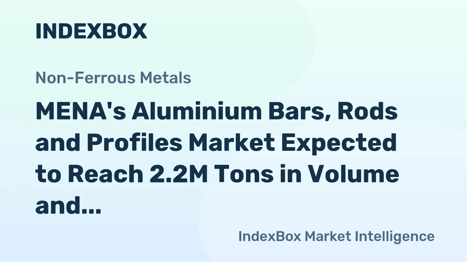 MENA's Aluminium Bars, Rods and Profiles Market Expected to Reach 2.2M Tons in Volume and $17.6B in Value by 2035