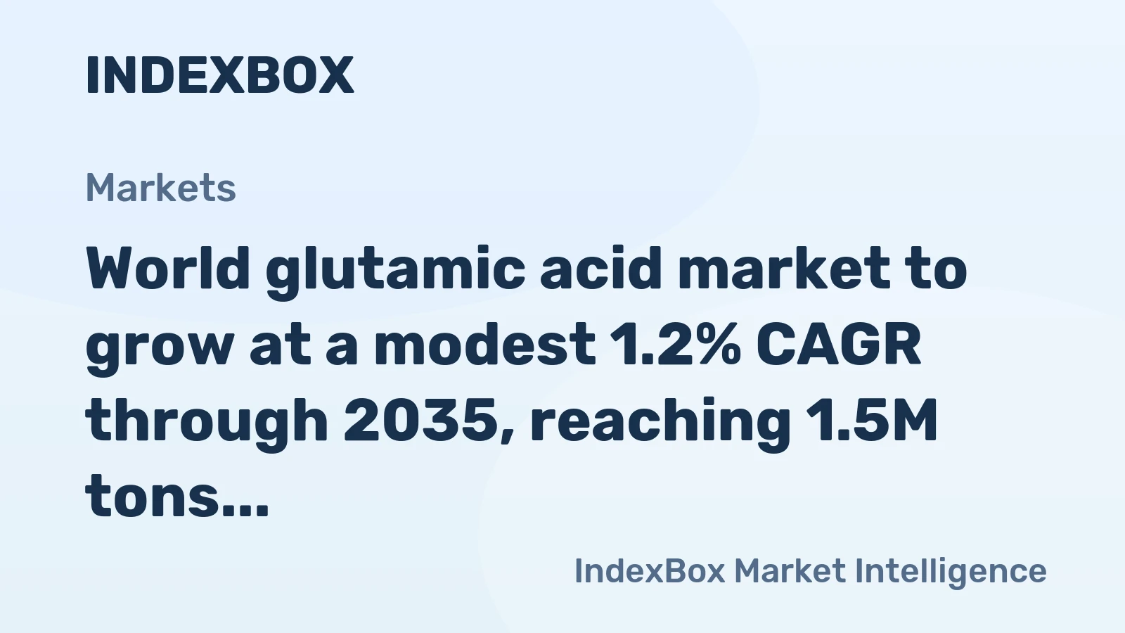 World glutamic acid market to grow at a modest 1.2% CAGR through 2035, reaching 1.5M tons, driven by rising global demand.