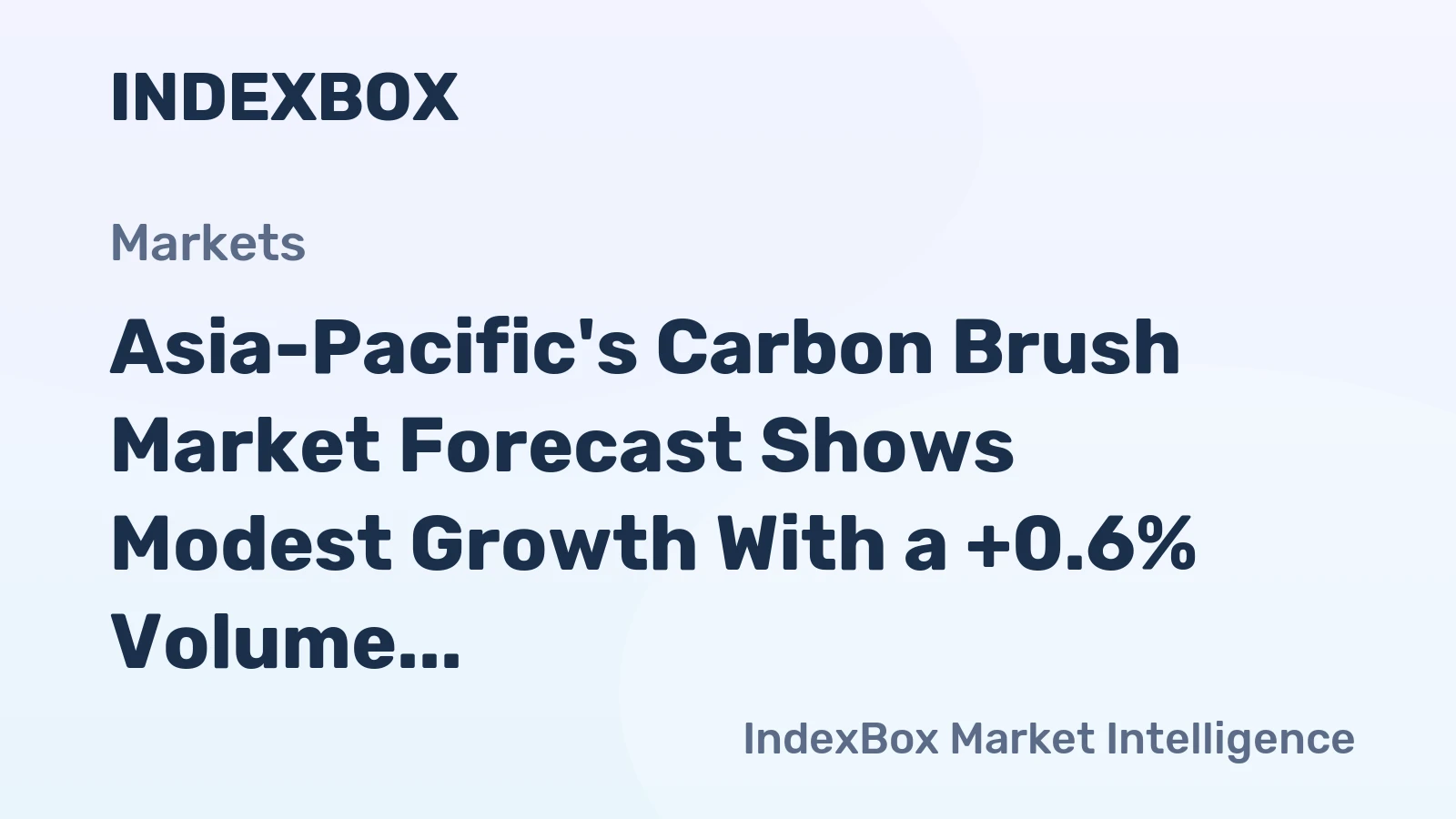Asia-Pacific's Carbon Brush Market Forecast Shows Modest Growth With a +0.6% Volume CAGR Through 2035