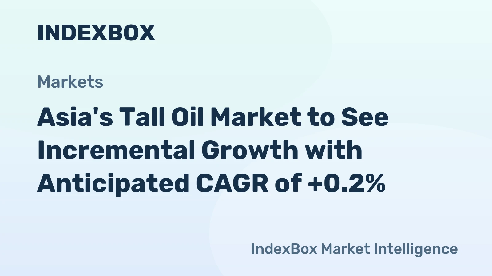 Asia's Tall Oil Market to See Incremental Growth with Anticipated CAGR of +0.2%