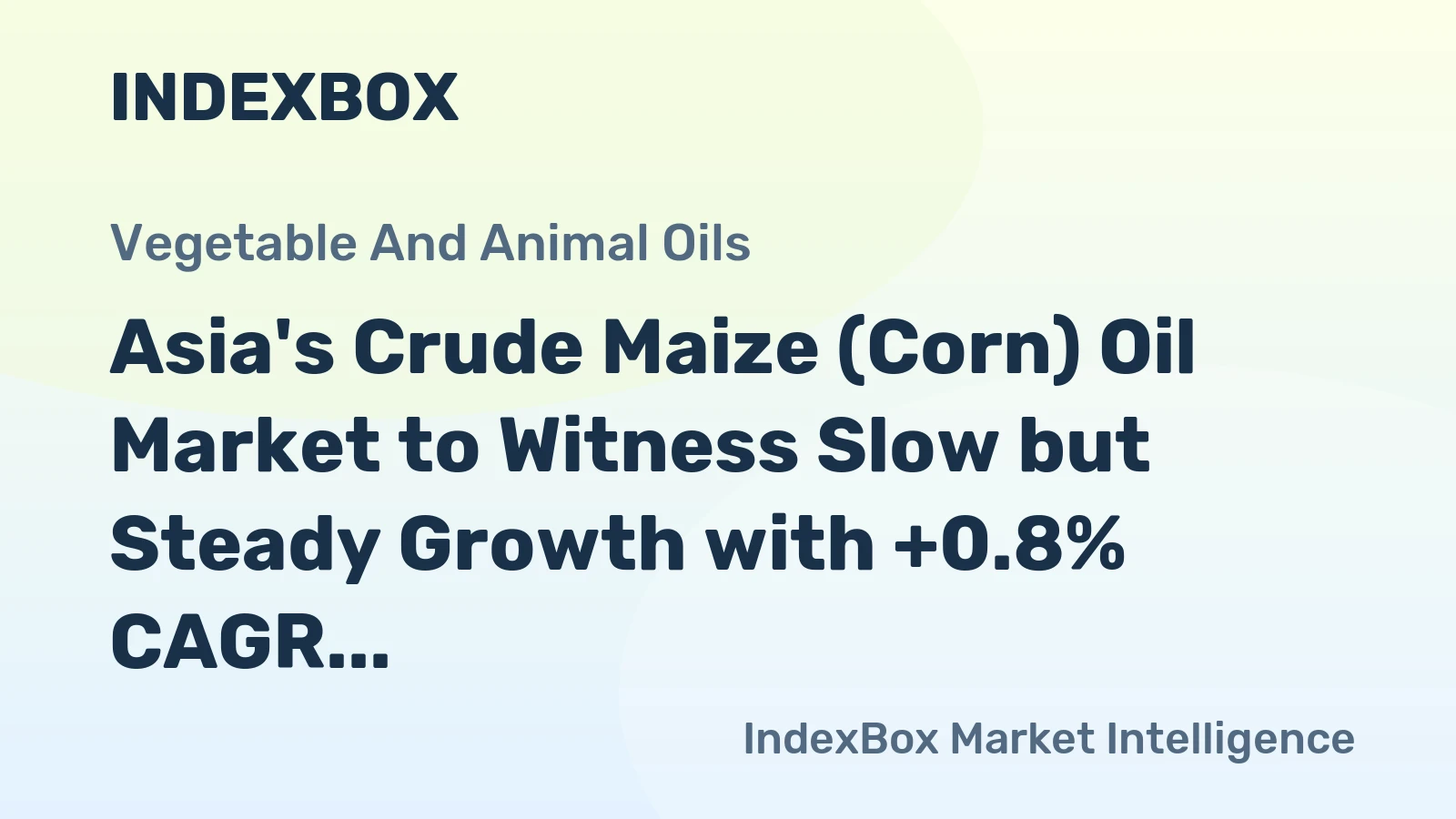 Asia's Crude Maize (Corn) Oil Market to Witness Slow but Steady Growth with +0.8% CAGR in Volume and +2.0% CAGR in Value from 2024 to 2035