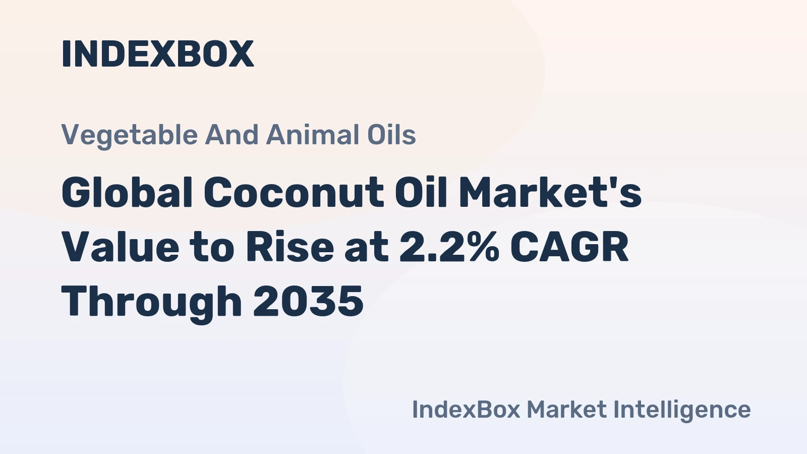 Global Coconut Oil Market's Value to Rise at 2.2% CAGR Through 2035