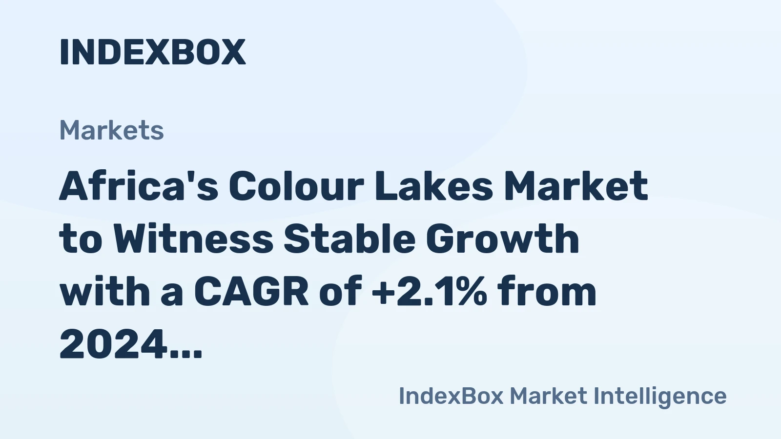 Africa's Colour Lakes Market to Witness Stable Growth with a CAGR of +2.1% from 2024 to 2035