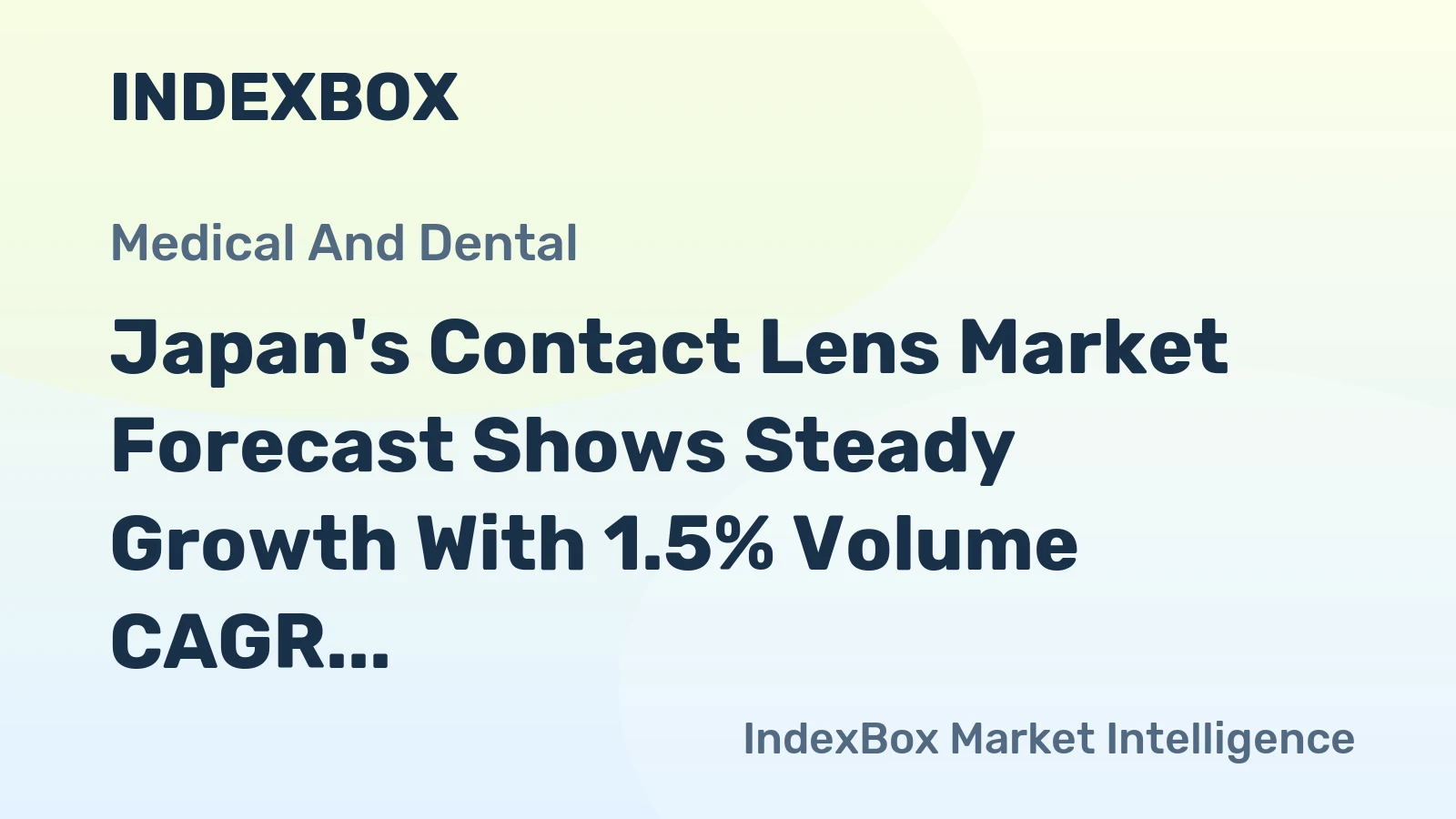 Japan's Contact Lens Market Forecast Shows Steady Growth With 1.5% Volume CAGR Through 2035
