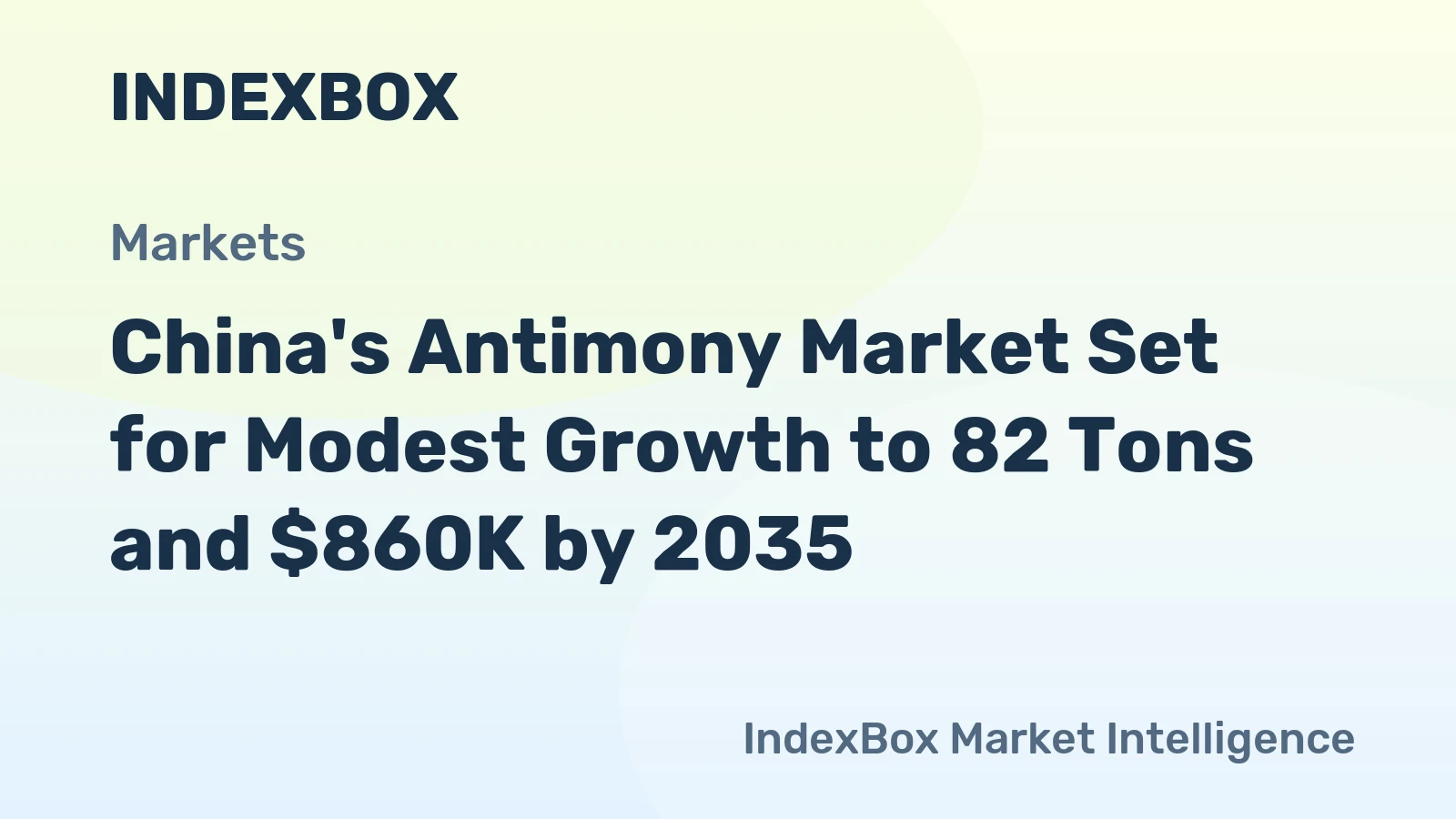 China's Antimony Market Set for Modest Growth to 82 Tons and $860K by 2035