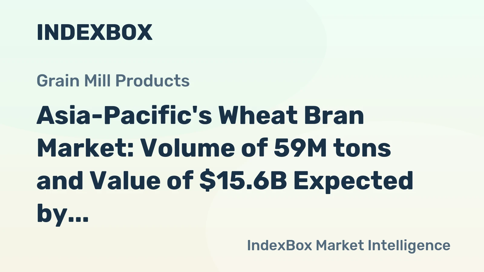 Asia-Pacific's Wheat Bran Market: Volume of 59M tons and Value of $15.6B Expected by 2035