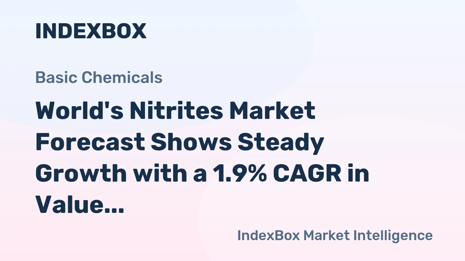 World's Nitrites Market Forecast Shows Steady Growth with a 1.9% CAGR in Value