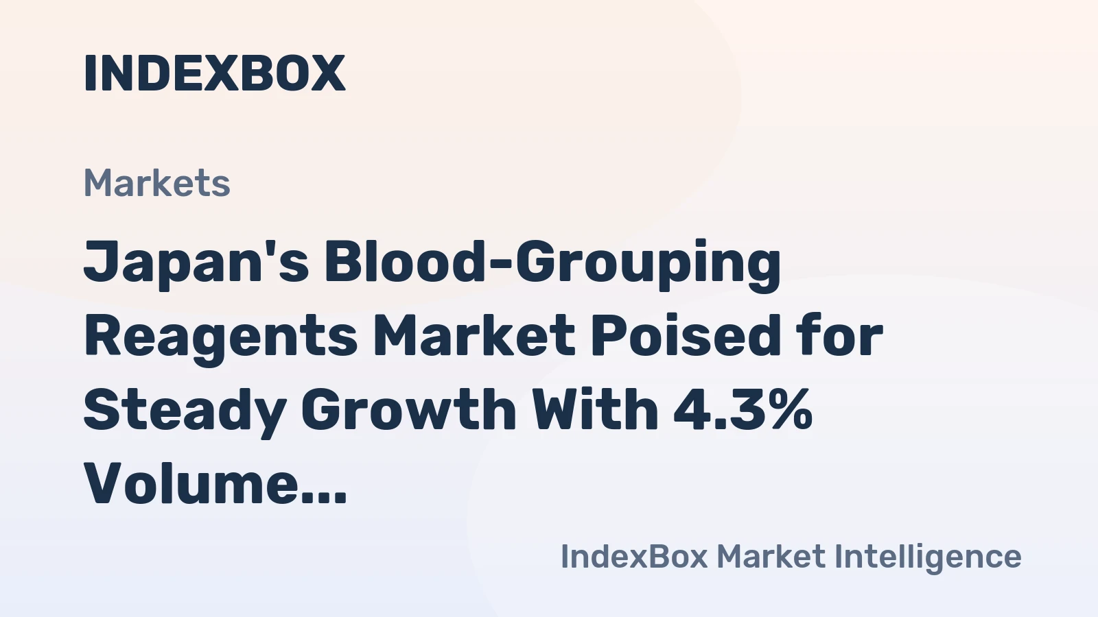 Japan's Blood-Grouping Reagents Market Poised for Steady Growth With 4.3% Volume CAGR Through 2035