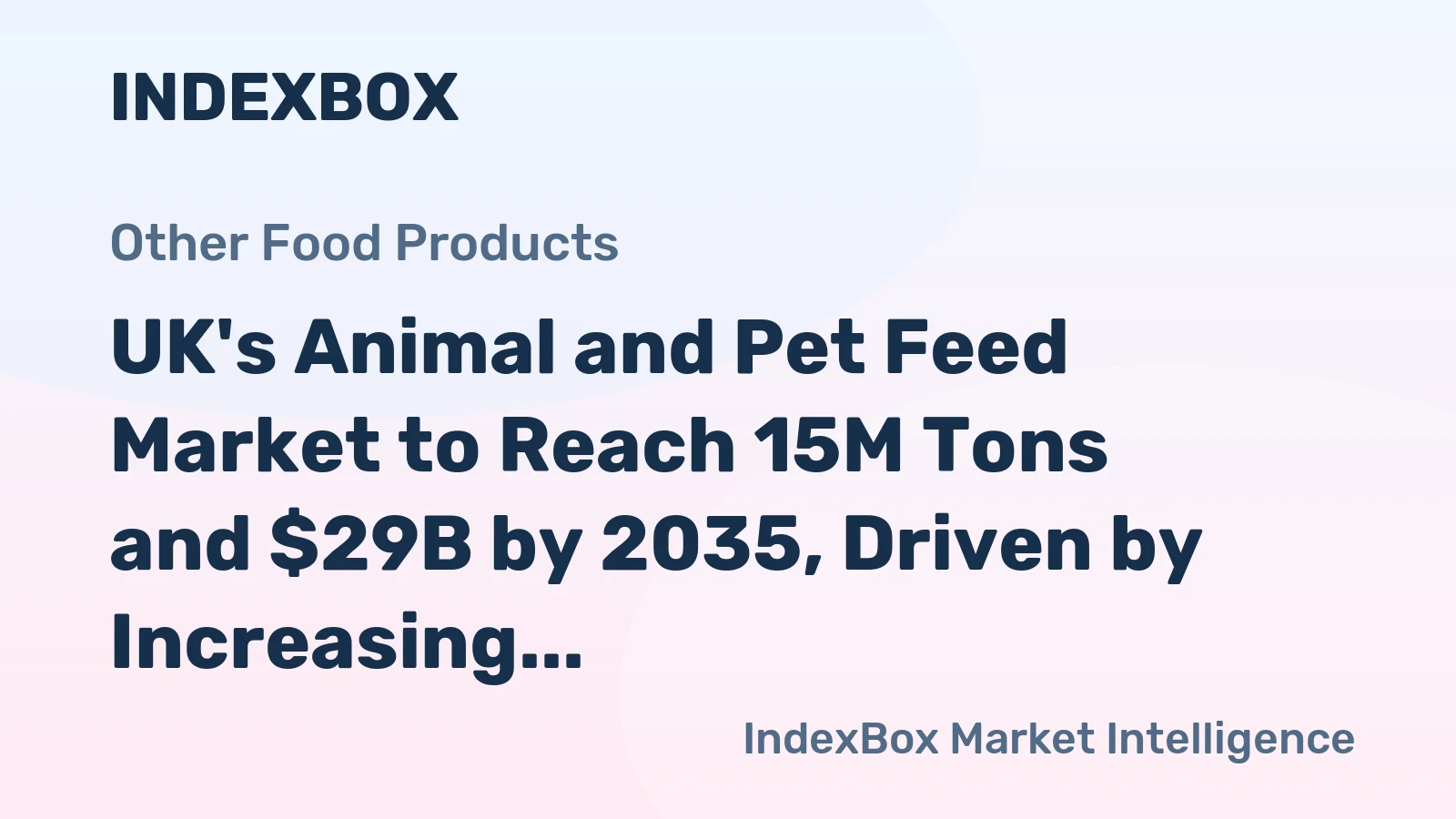 UK's Animal and Pet Feed Market to Reach 15M Tons and $29B by 2035, Driven by Increasing Demand
