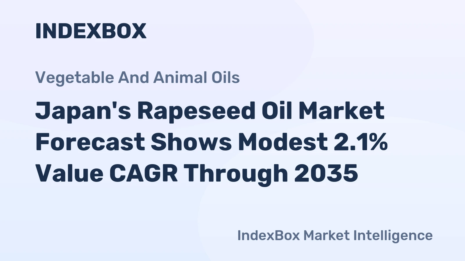 Japan's Rapeseed Oil Market Forecast Shows Modest 2.1% Value CAGR Through 2035