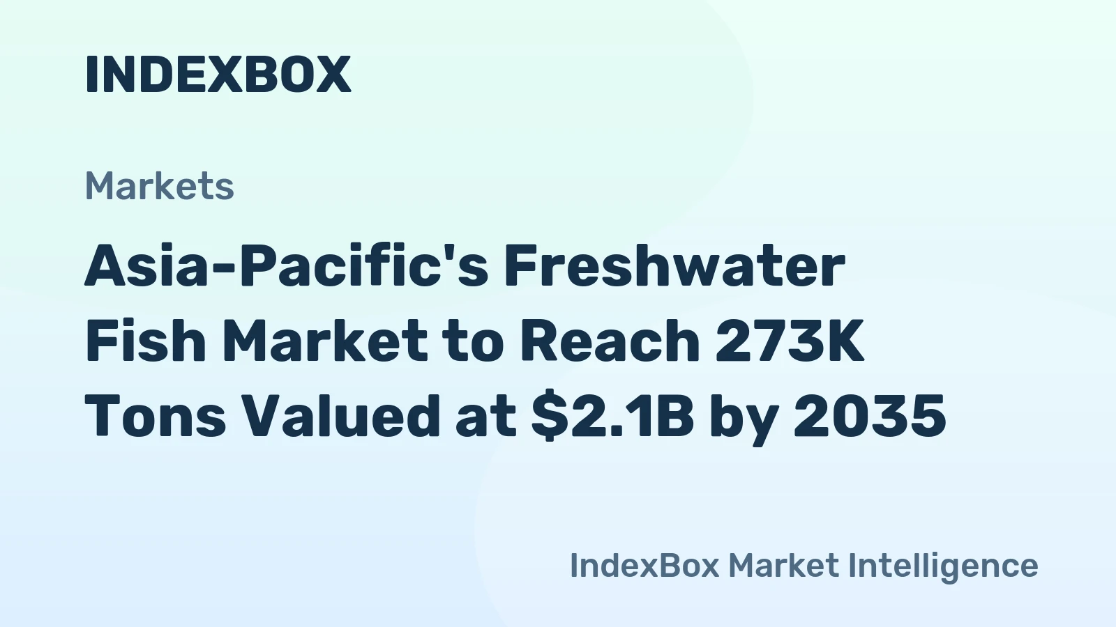 Asia-Pacific's Freshwater Fish Market to Reach 273K Tons Valued at $2.1B by 2035