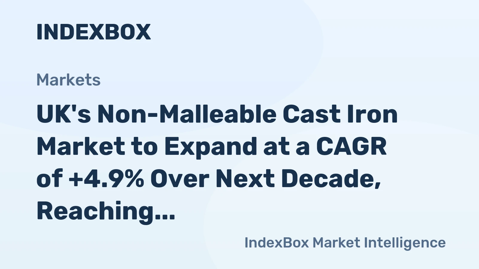 UK's Non-Malleable Cast Iron Market to Expand at a CAGR of +4.9% Over Next Decade, Reaching $462M by 2035