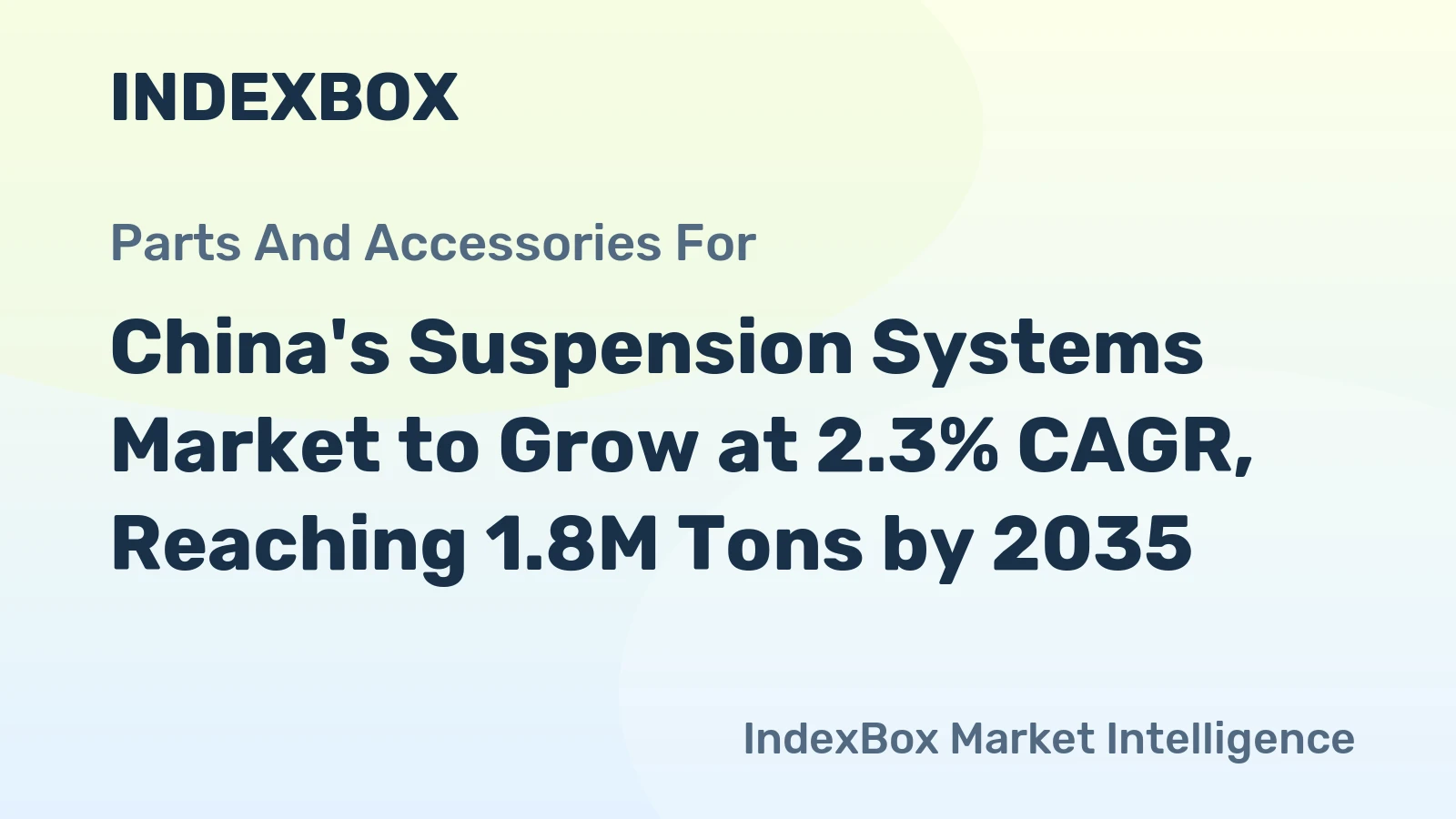 China's Suspension Systems Market to Grow at 2.3% CAGR, Reaching 1.8M Tons by 2035