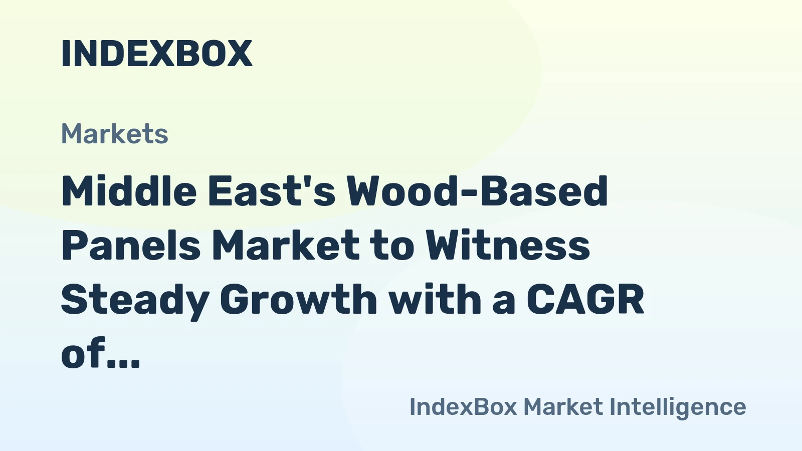 Middle East's Wood-Based Panels Market to Witness Steady Growth with a CAGR of +1.1% from 2024 to 2035