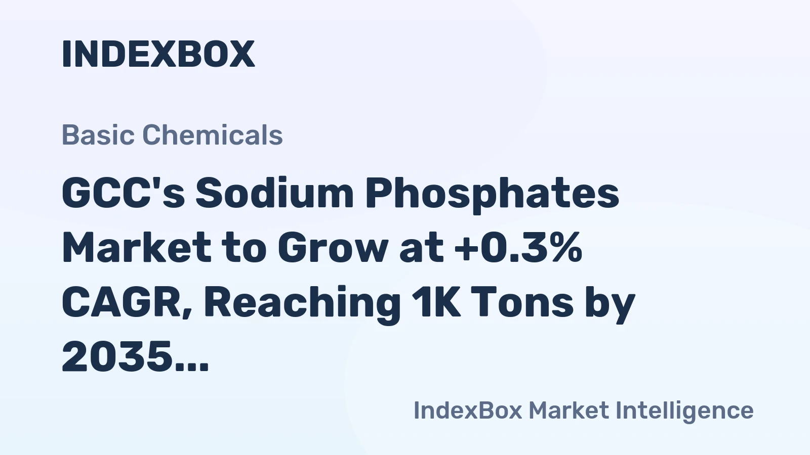 GCC's Sodium Phosphates Market to Grow at +0.3% CAGR, Reaching 1K Tons by 2035, Driven by Rising Demand.