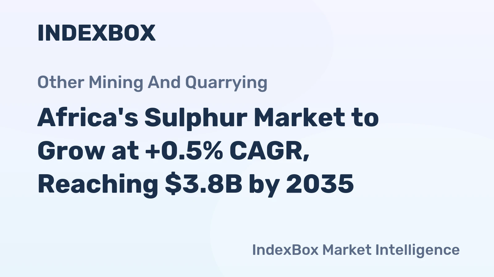 Africa's Sulphur Market to Grow at +0.5% CAGR, Reaching $3.8B by 2035