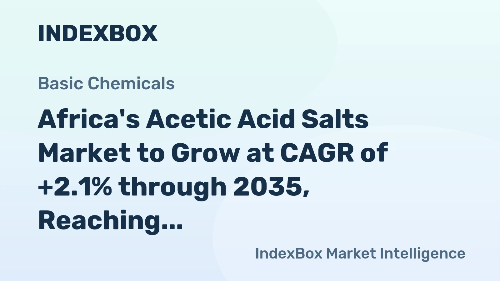 Africa's Acetic Acid Salts Market to Grow at CAGR of +2.1% through 2035, Reaching $56M in Value