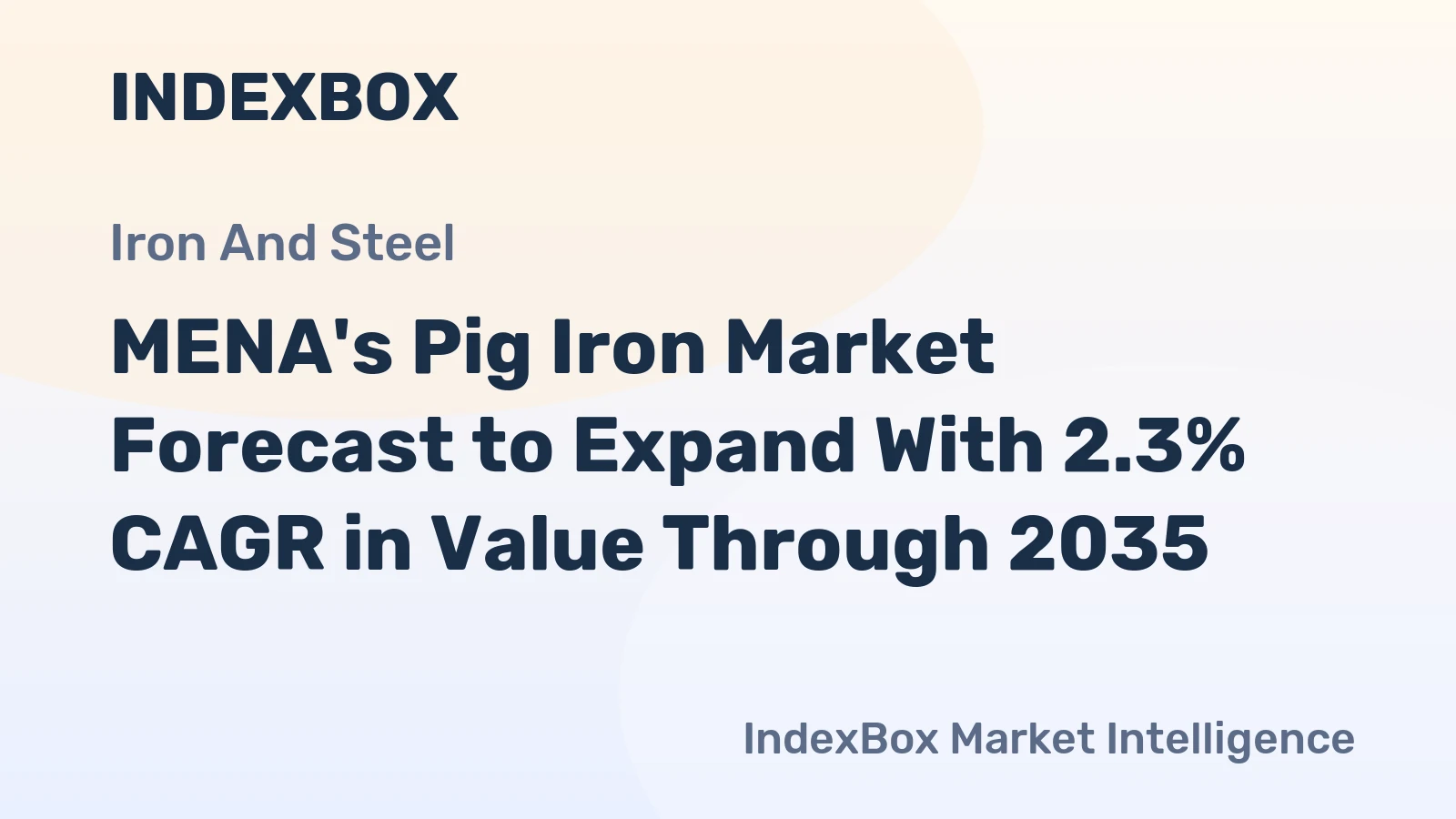 MENA's Pig Iron Market Forecast to Expand With 2.3% CAGR in Value Through 2035