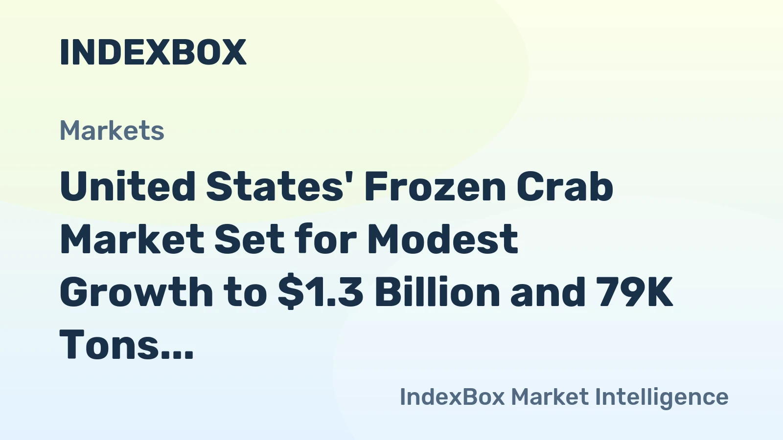 United States' Frozen Crab Market Set for Modest Growth to $1.3 Billion and 79K Tons by 2035