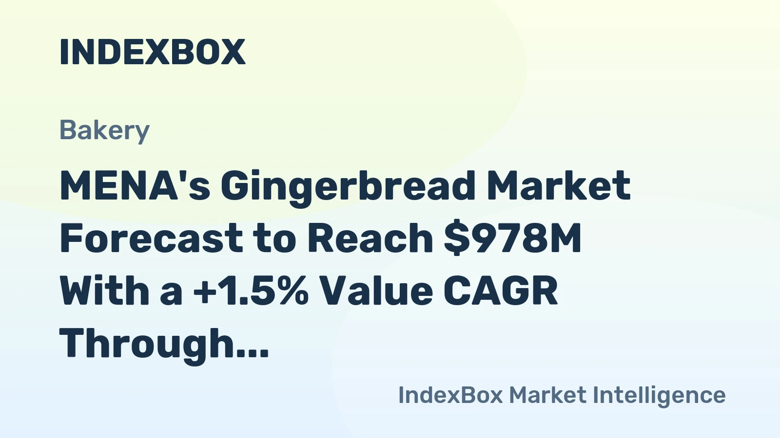 MENA's Gingerbread Market Forecast to Reach $978M With a +1.5% Value CAGR Through 2035
