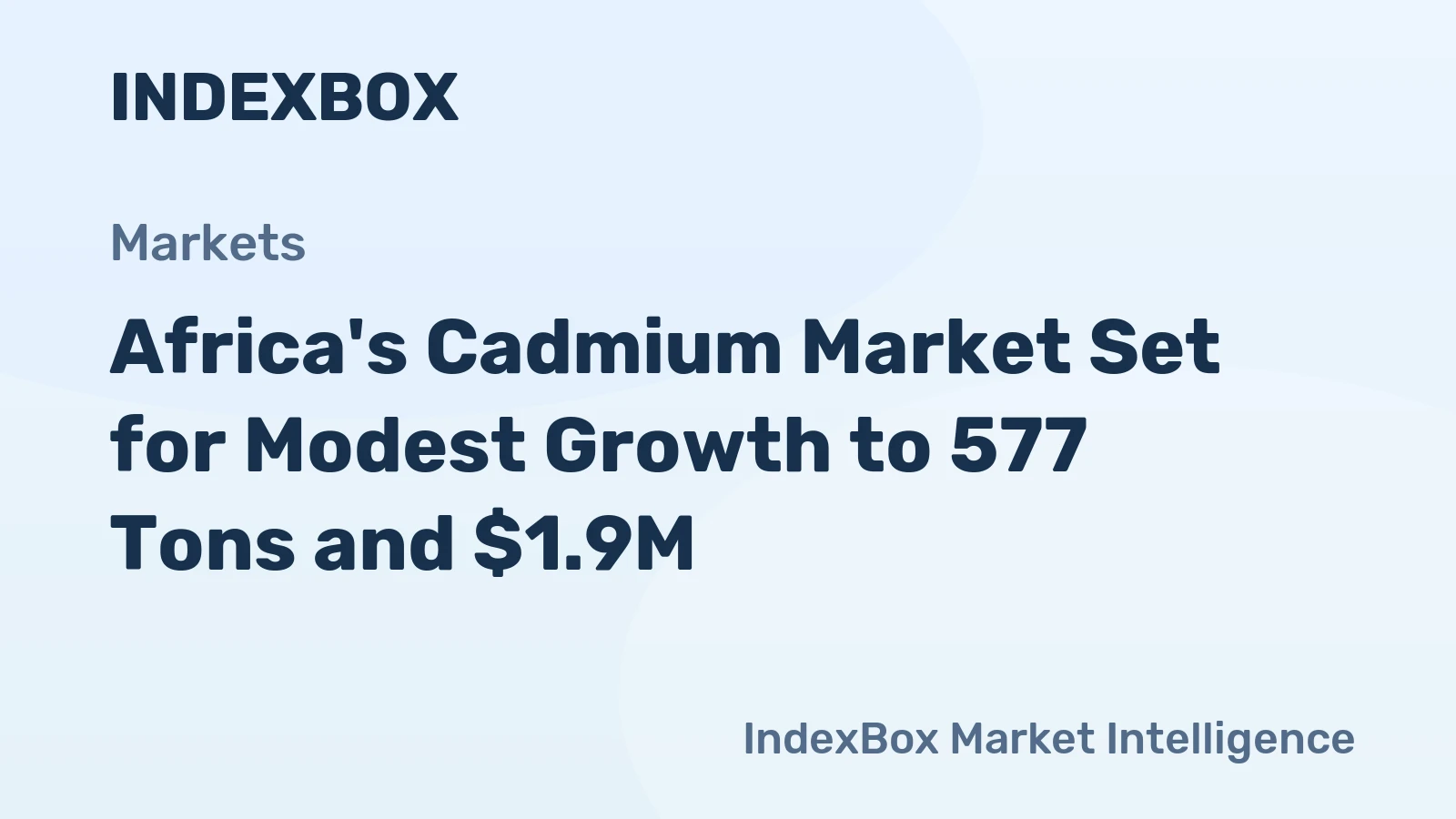 Africa's Cadmium Market Set for Modest Growth to 577 Tons and $1.9M