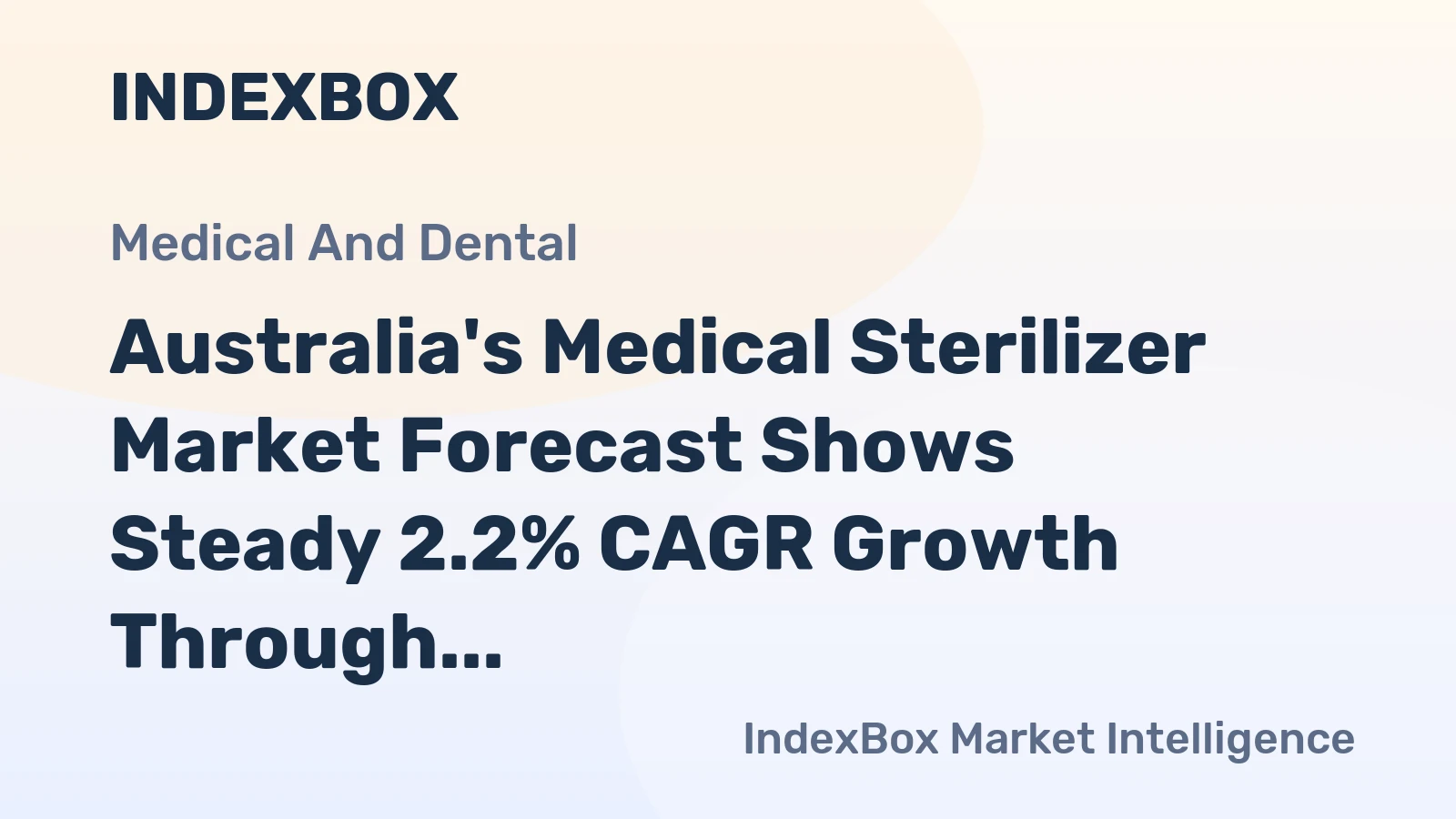 Australia's Medical Sterilizer Market Forecast Shows Steady 2.2% CAGR Growth Through 2035