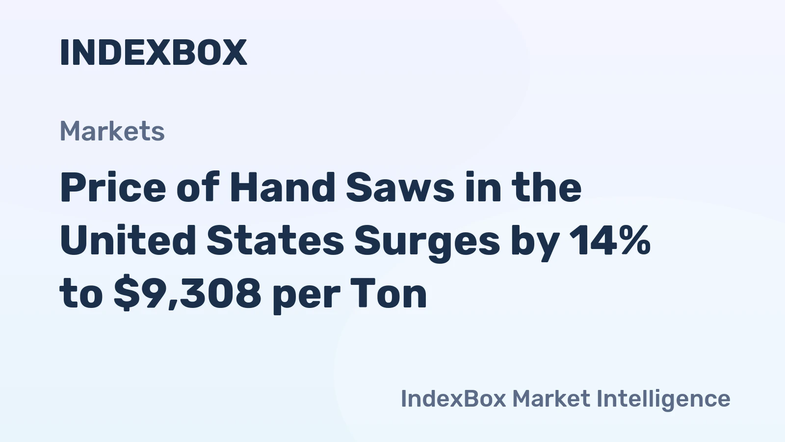 Price of Hand Saws in the United States Surges by 14% to $9,308 per Ton