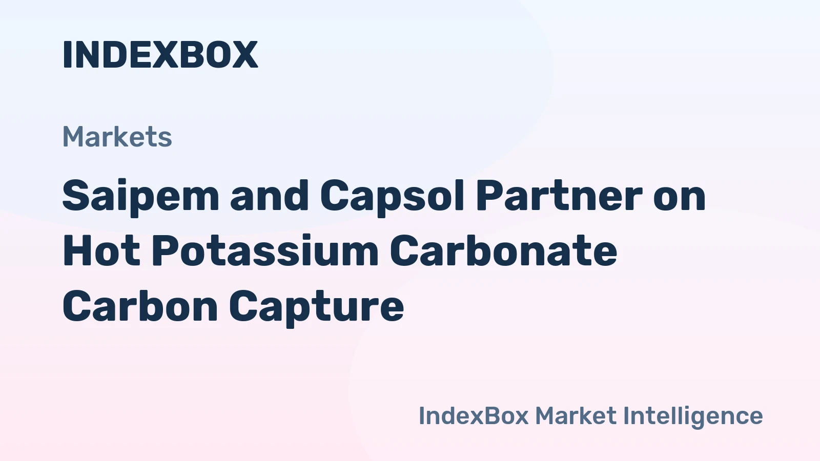 Saipem and Capsol Partner on Hot Potassium Carbonate Carbon Capture