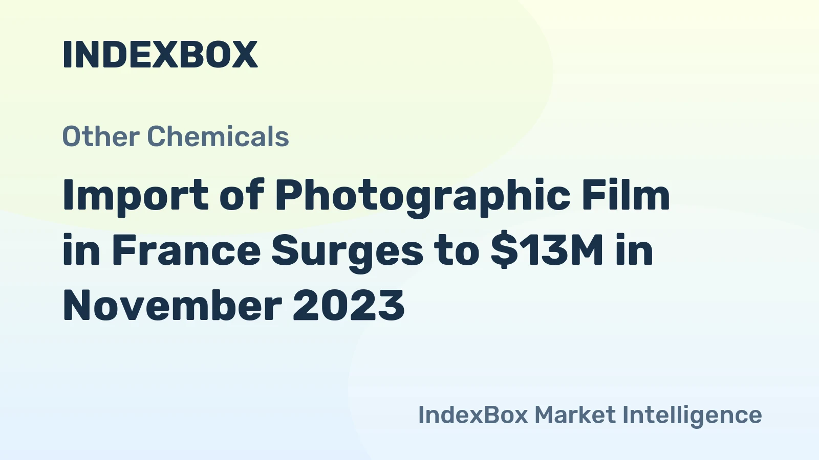 Import of Photographic Film in France Surges to $13M in November 2023