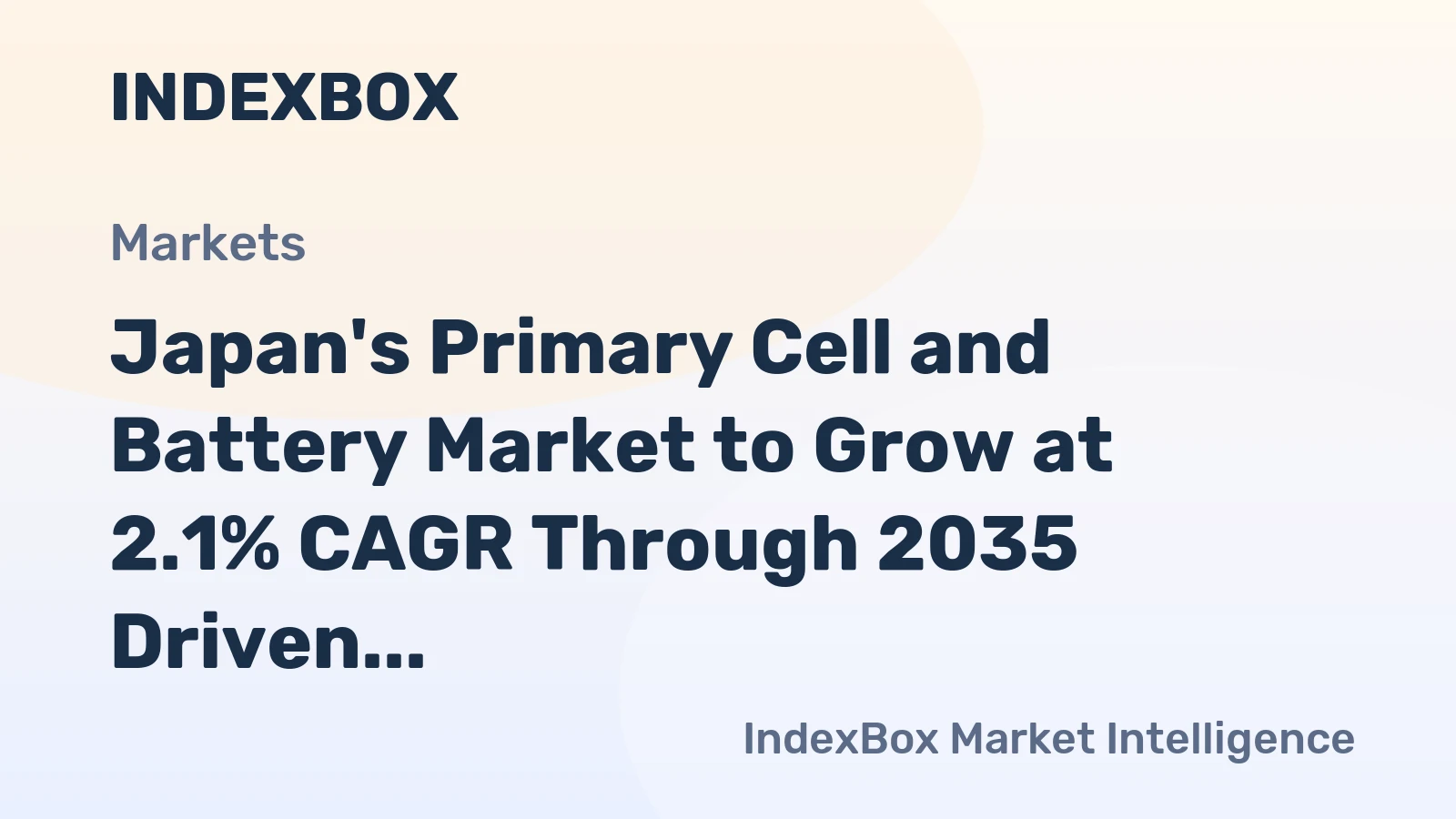 Japan's Primary Cell and Battery Market to Grow at 2.1% CAGR Through 2035 Driven by Steady Demand