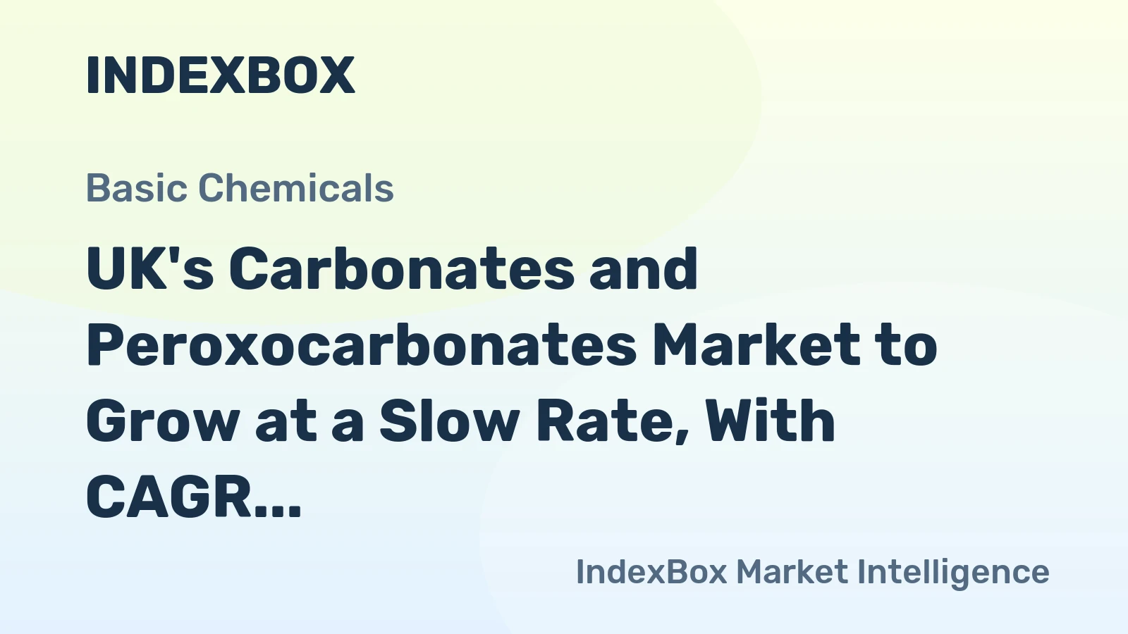 UK's Carbonates and Peroxocarbonates Market to Grow at a Slow Rate, With CAGR of +0.6%, Reaching 287K Tons by 2035