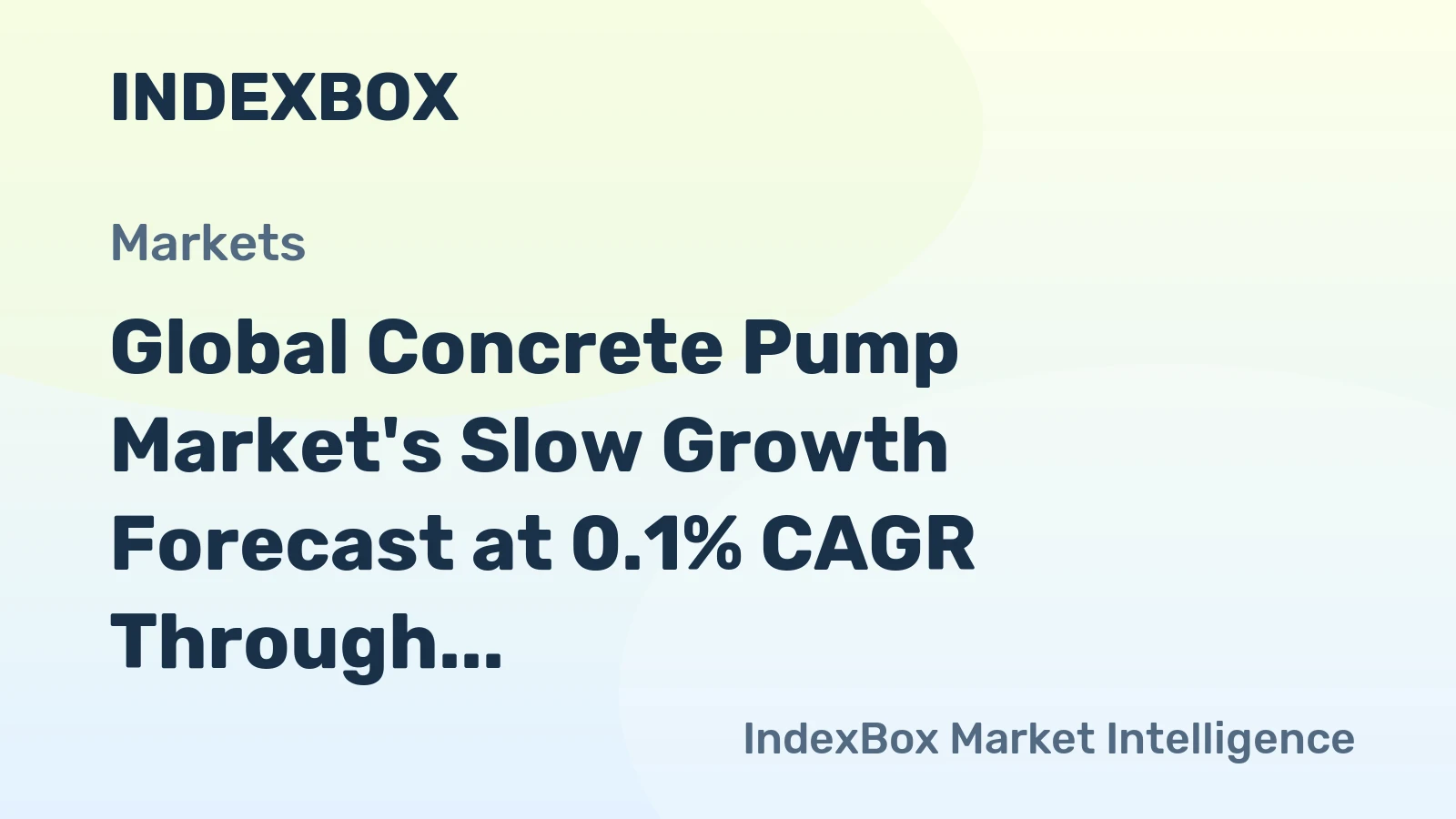 Global Concrete Pump Market's Slow Growth Forecast at 0.1% CAGR Through 2035