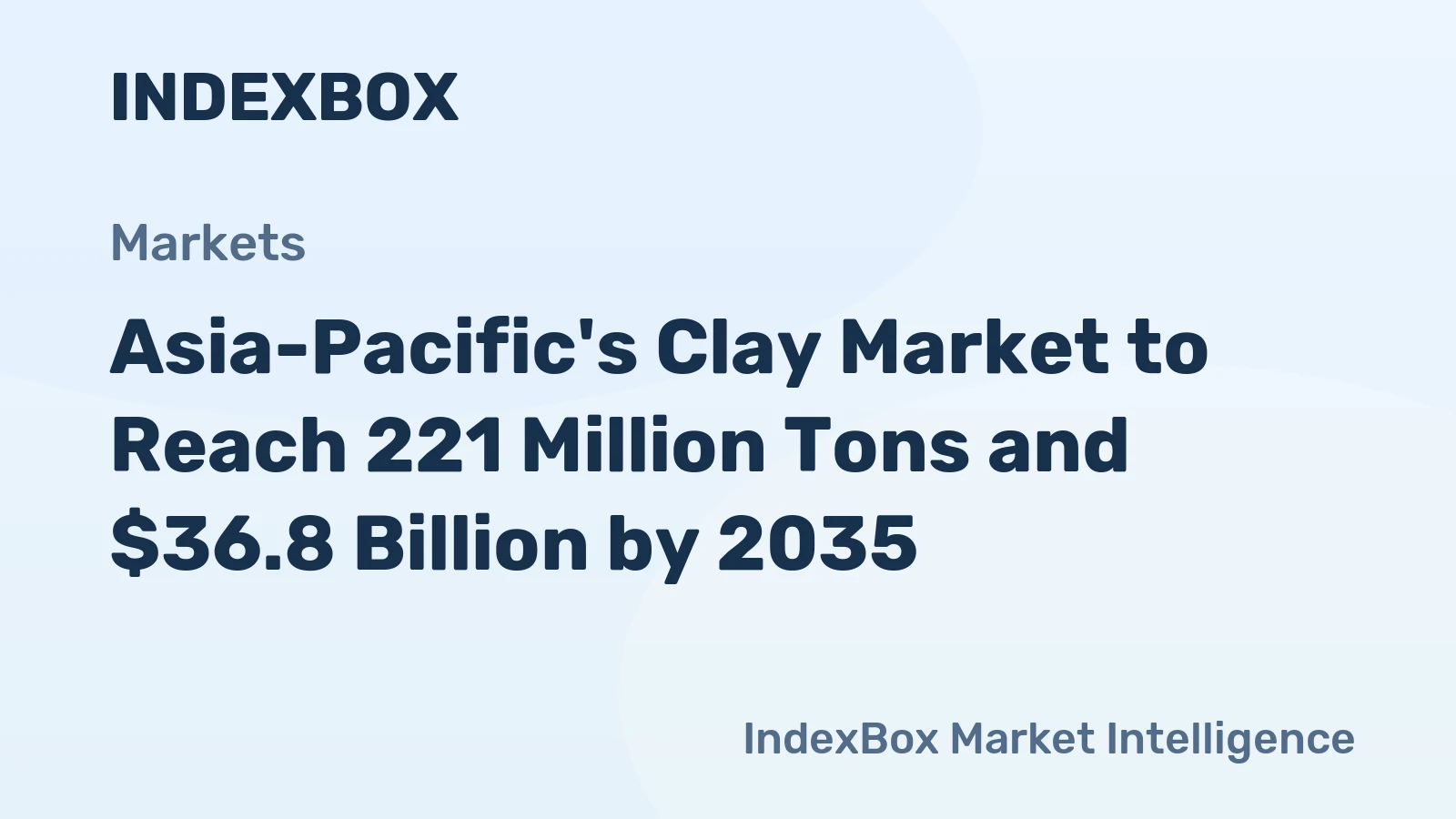 Asia-Pacific's Clay Market to Reach 221 Million Tons and $36.8 Billion by 2035
