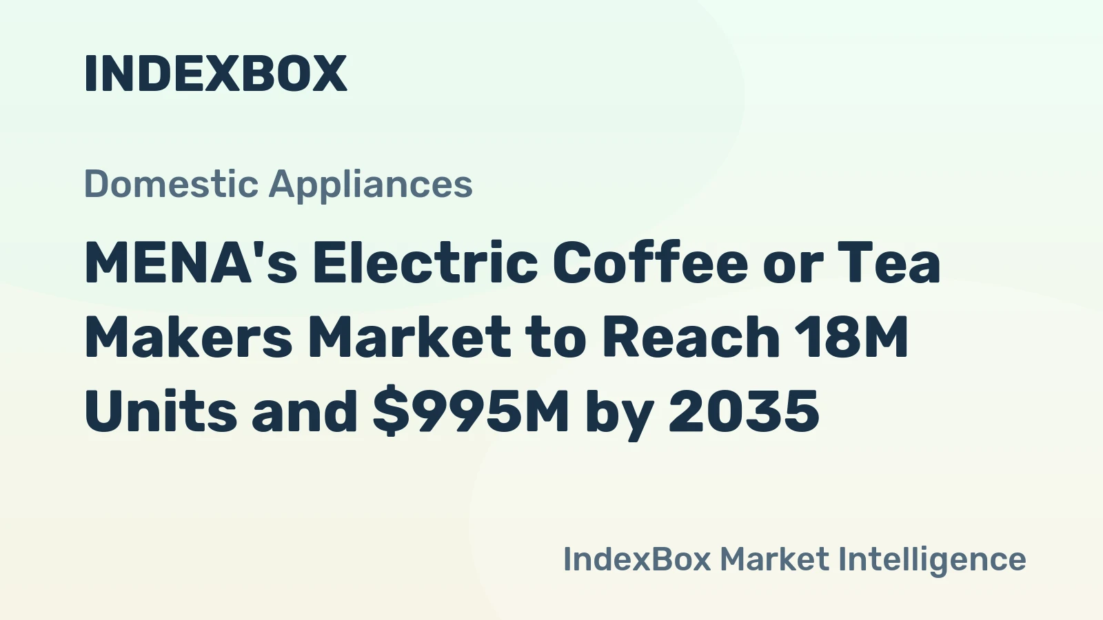 MENA's Electric Coffee or Tea Makers Market to Reach 18M Units and $995M by 2035