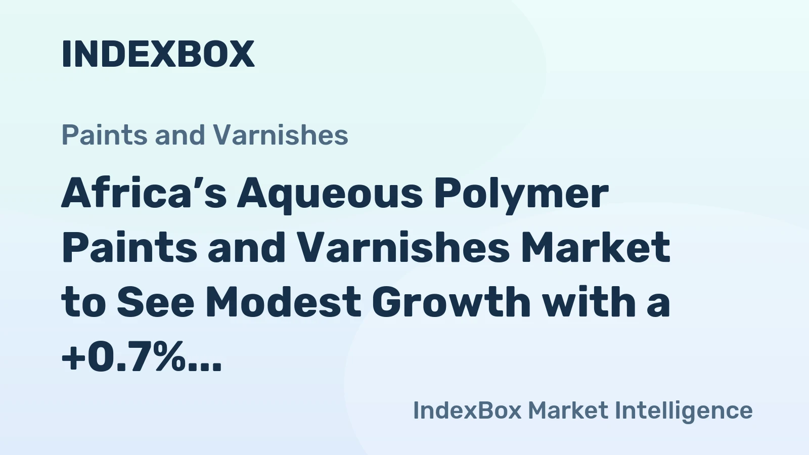 Africa’s Aqueous Polymer Paints and Varnishes Market to See Modest Growth with a +0.7% CAGR Through 2035
