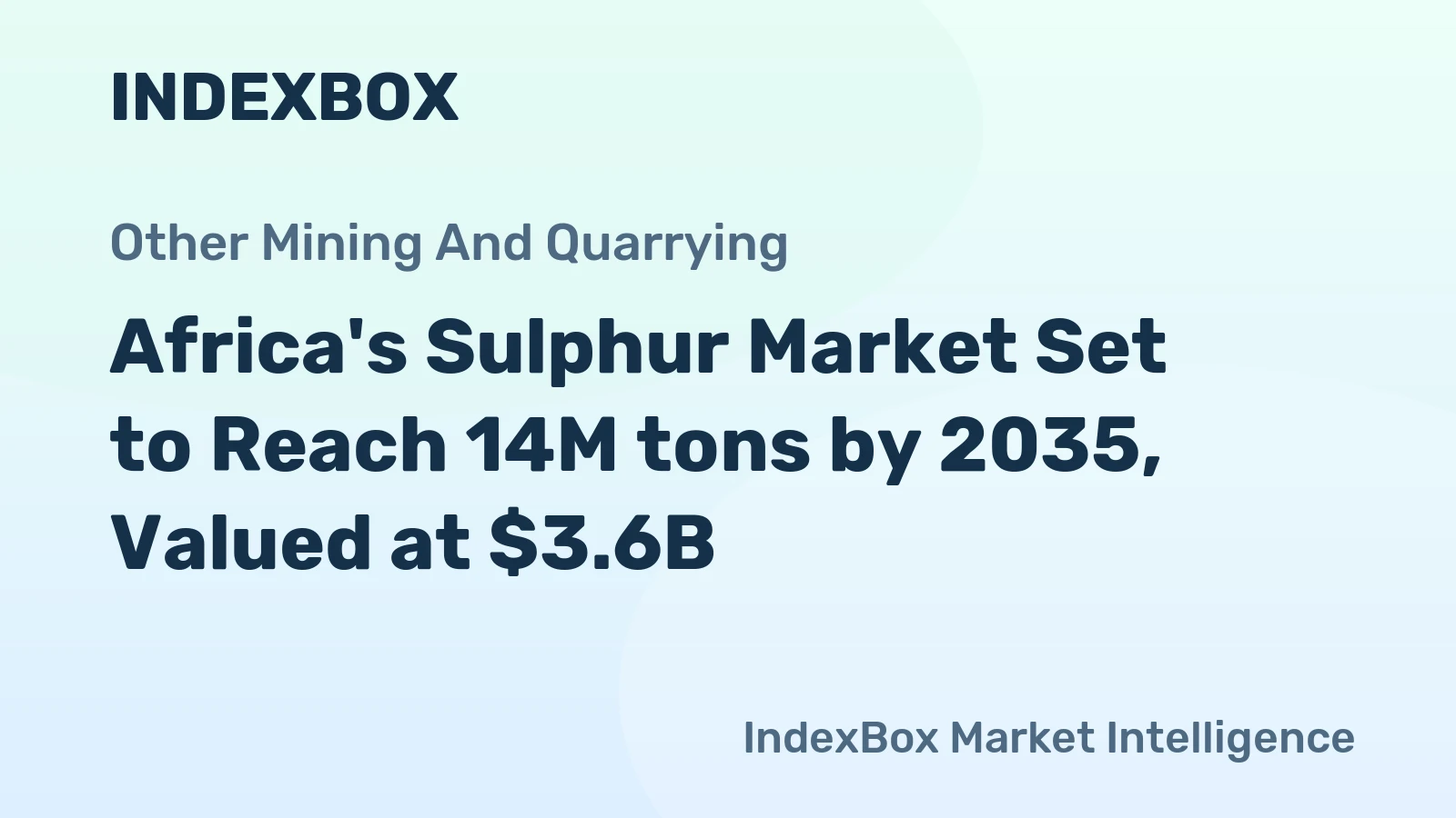 Africa's Sulphur Market Set to Reach 14M tons by 2035, Valued at $3.6B